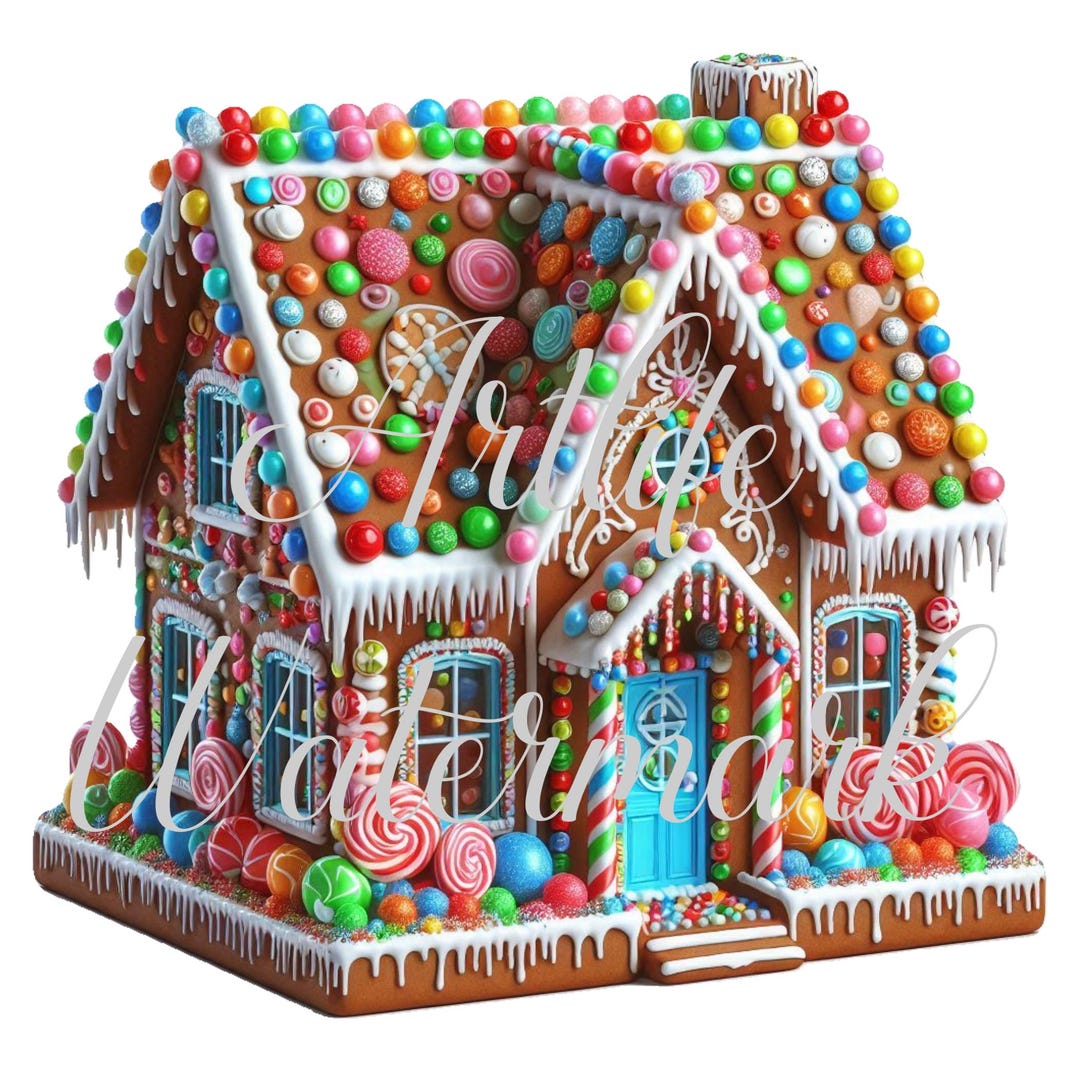 Christmas Gingerbread House Clip Art 5 PNG Files 4000 X 4000 Px 01 - Etsy