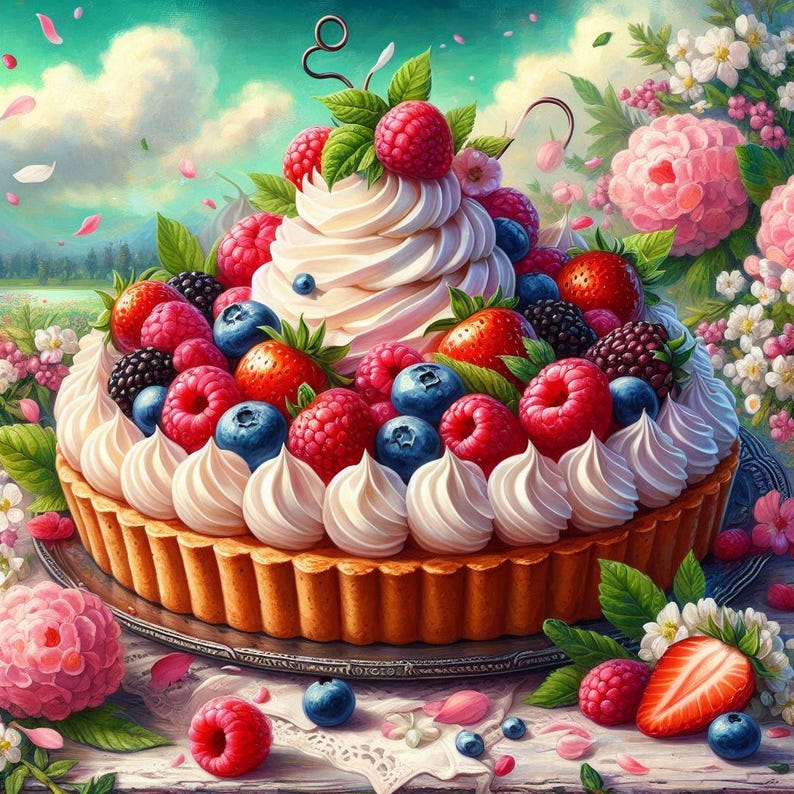 Tasty Fruit Tarts Clip Art Set 4 5 JPEG Files - Etsy