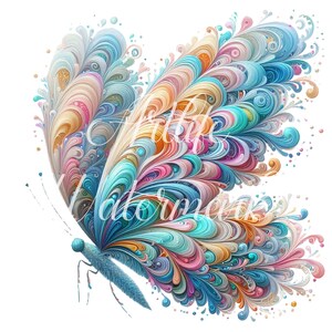 Swirl Butterfly Clip Art Set 1 10 PNG Files 2400 X 2400 Px - Etsy