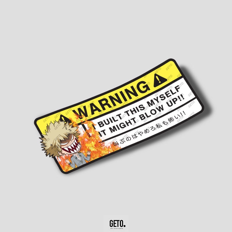 Anime Car Warning Stickers - Etsy