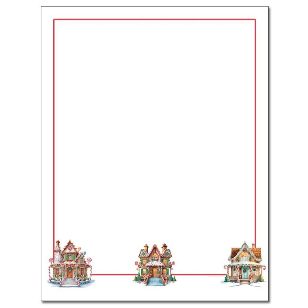 25 or 100pk Sweet Street Gingerbread Winter Holiday Themed Letterhead ...