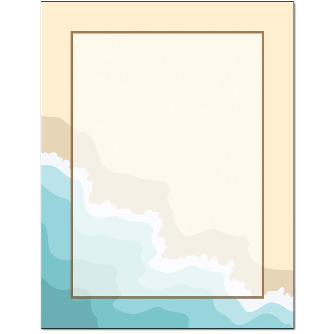 25 or 100pk Seashore Beach Themed Letterhead Stationery - Etsy