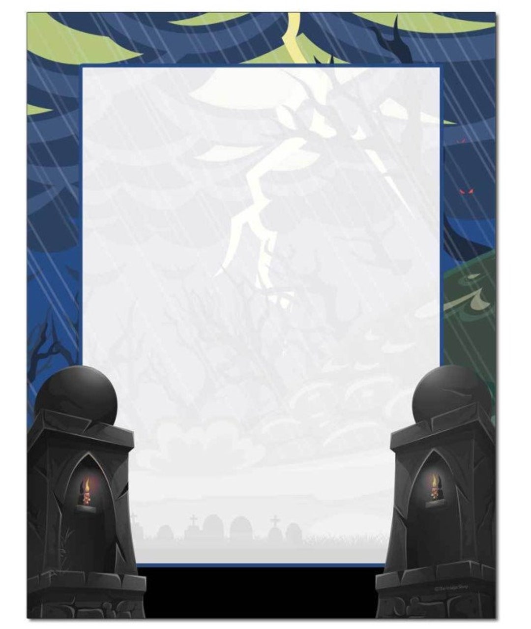 25 or 100pk Graveyard Gates Halloween Themed Letterhead Stationery - Etsy