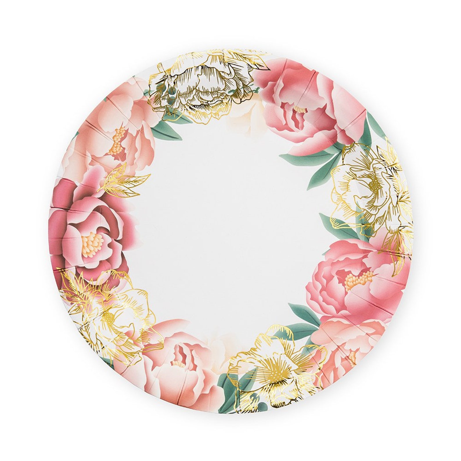 Modern Floral Paper Plates Bridal Shower Wedding Decorations - Etsy