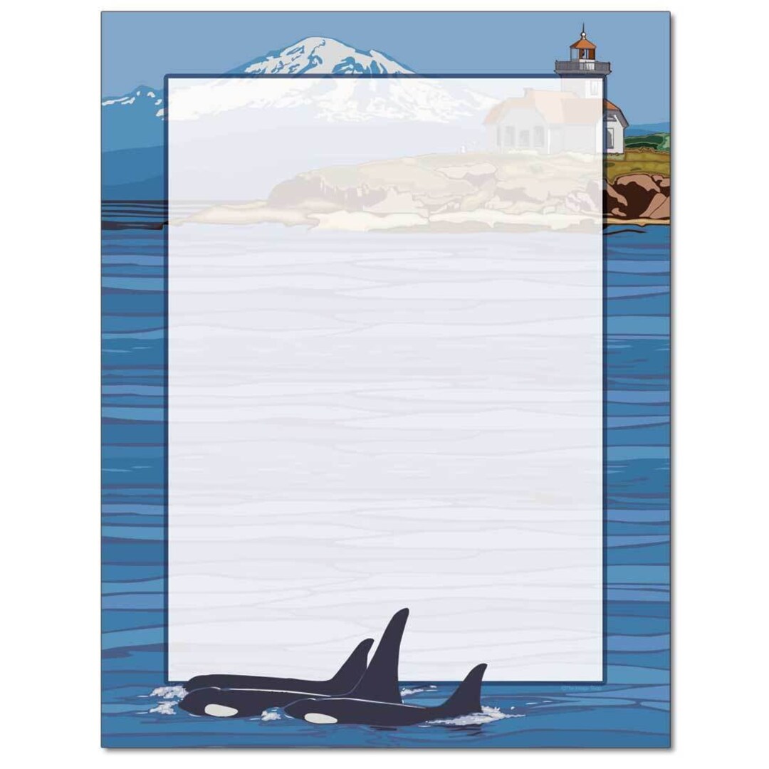 25 or 100pk Orca Beach Themed Summer Letterhead Stationery - Etsy
