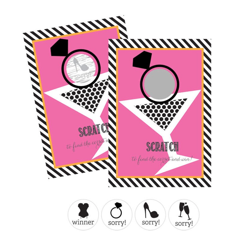Set of 12 Wedding Themed Scratch off Game Cards Bridal Shower Activity ...