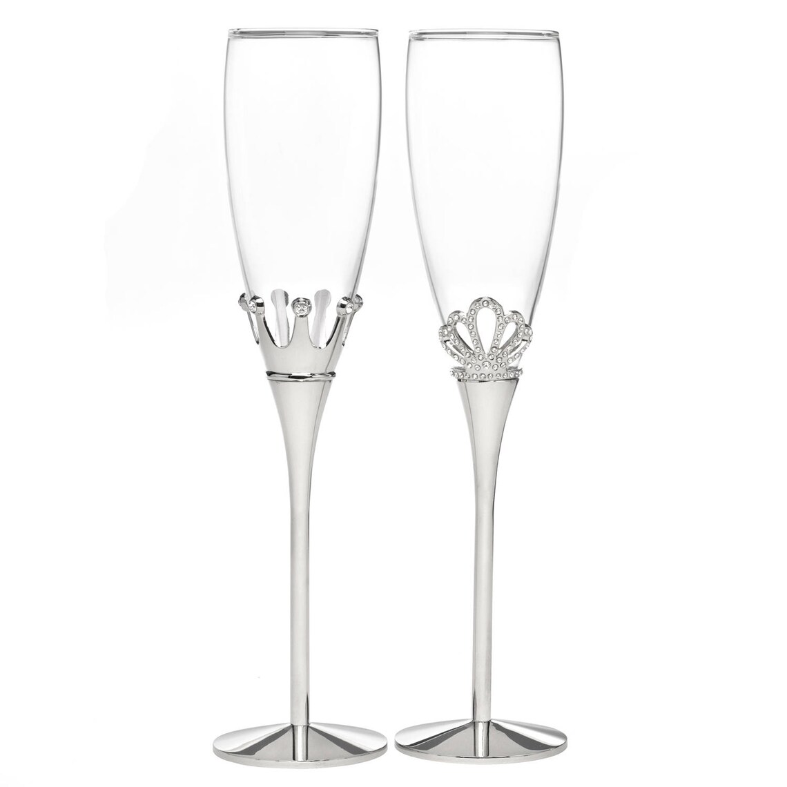 King and Queen Wedding Toasting Flutes Set 11344 | Etsy