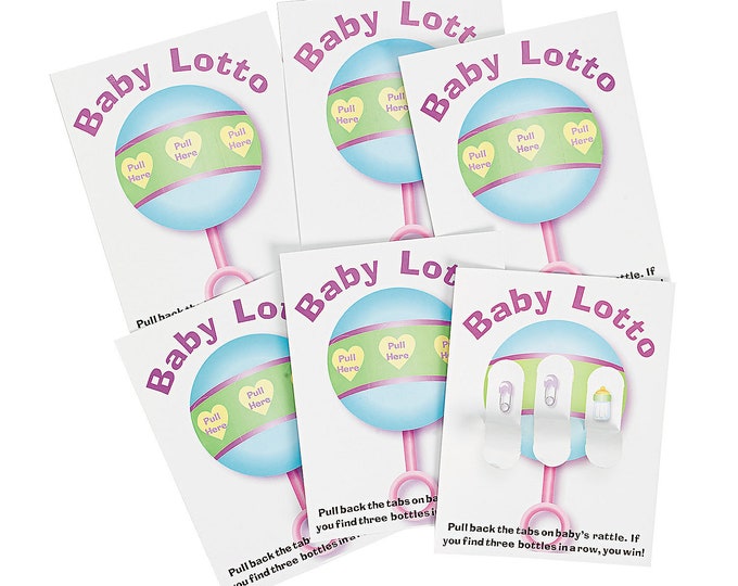 24pk Baby Rattle Pull Tab / Pickle Cards Baby Shower Activity - Etsy