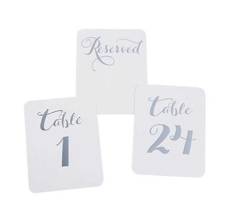 Set of 24 Table Numbers With 4 Additional Reserved Signs Event Wedding ...