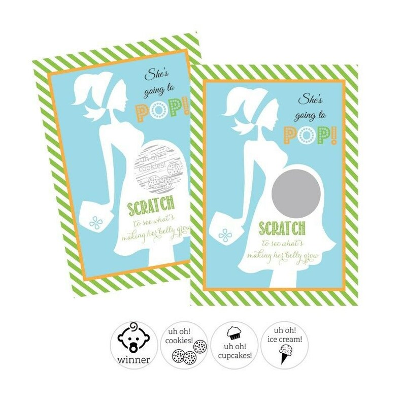 Set of 12 Baby Themed Scratch off Game Cards Baby Shower - Etsy