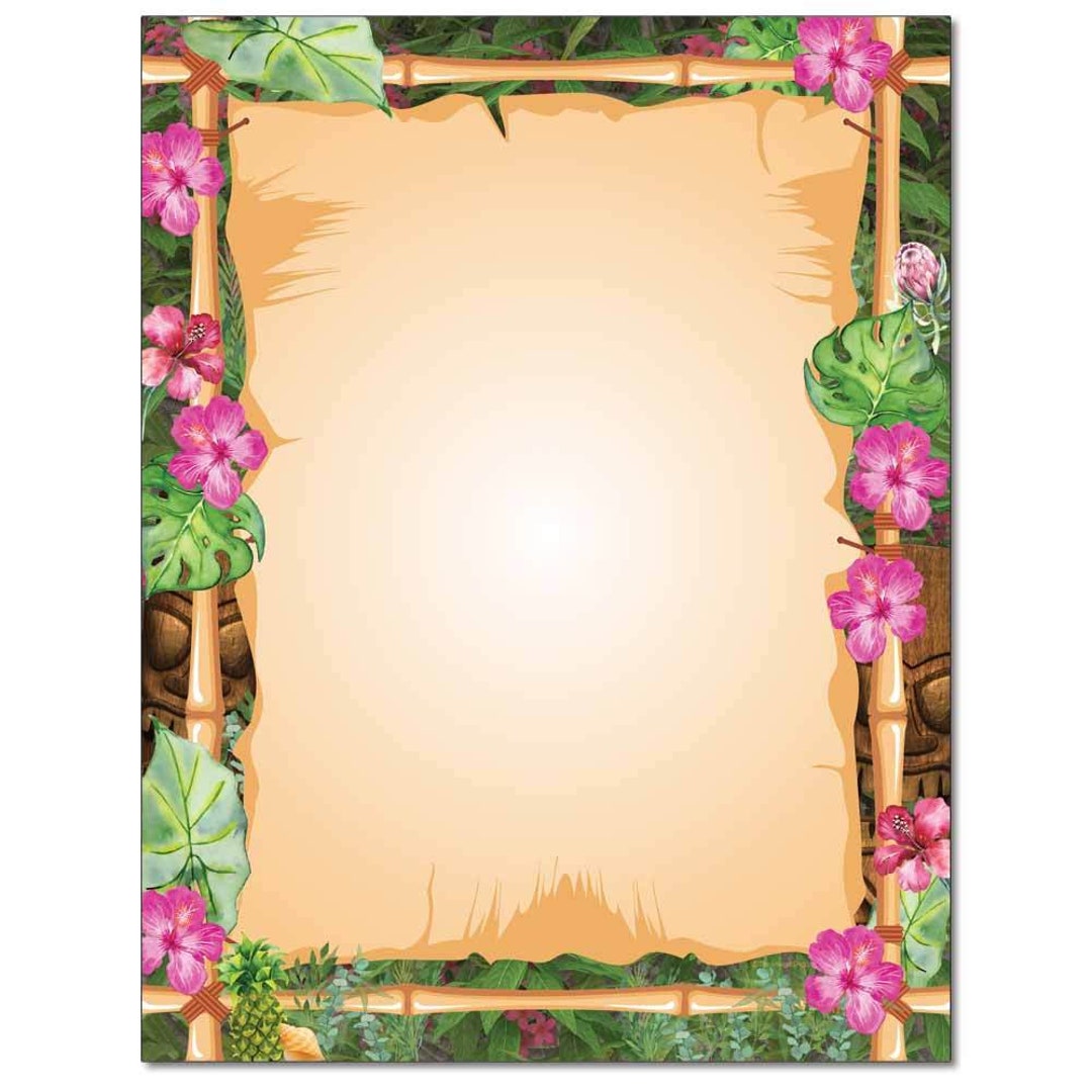 25 or 100pk Luau Tropical Beach Themed Summer Letterhead Stationery - Etsy