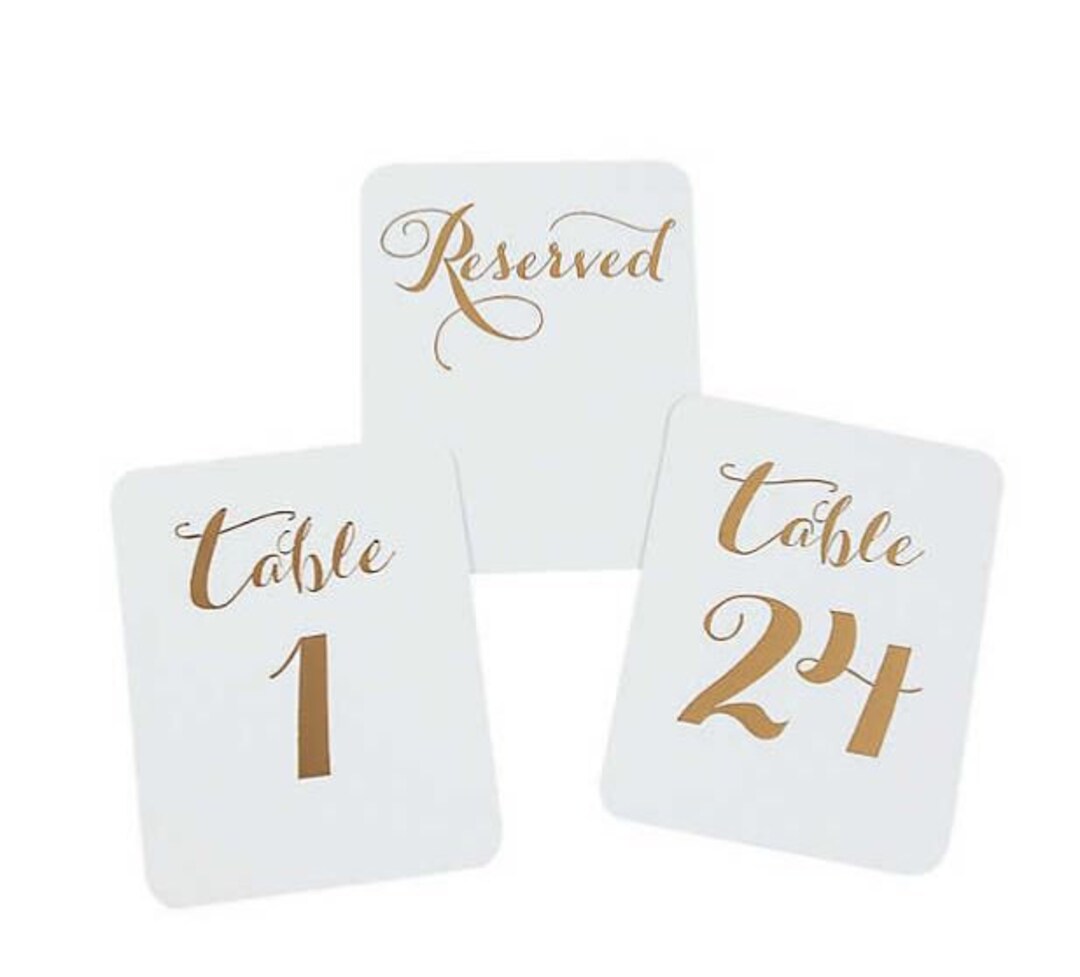 Set of 24 Table Numbers With 4 Additional Reserved Signs Event Wedding ...