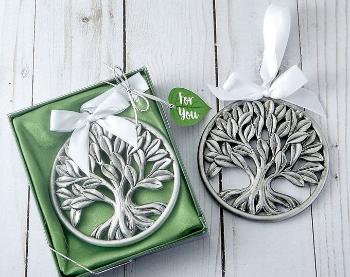 Tree of Life Pewter Finish Hanging Ornament Bridal Shower Wedding ...