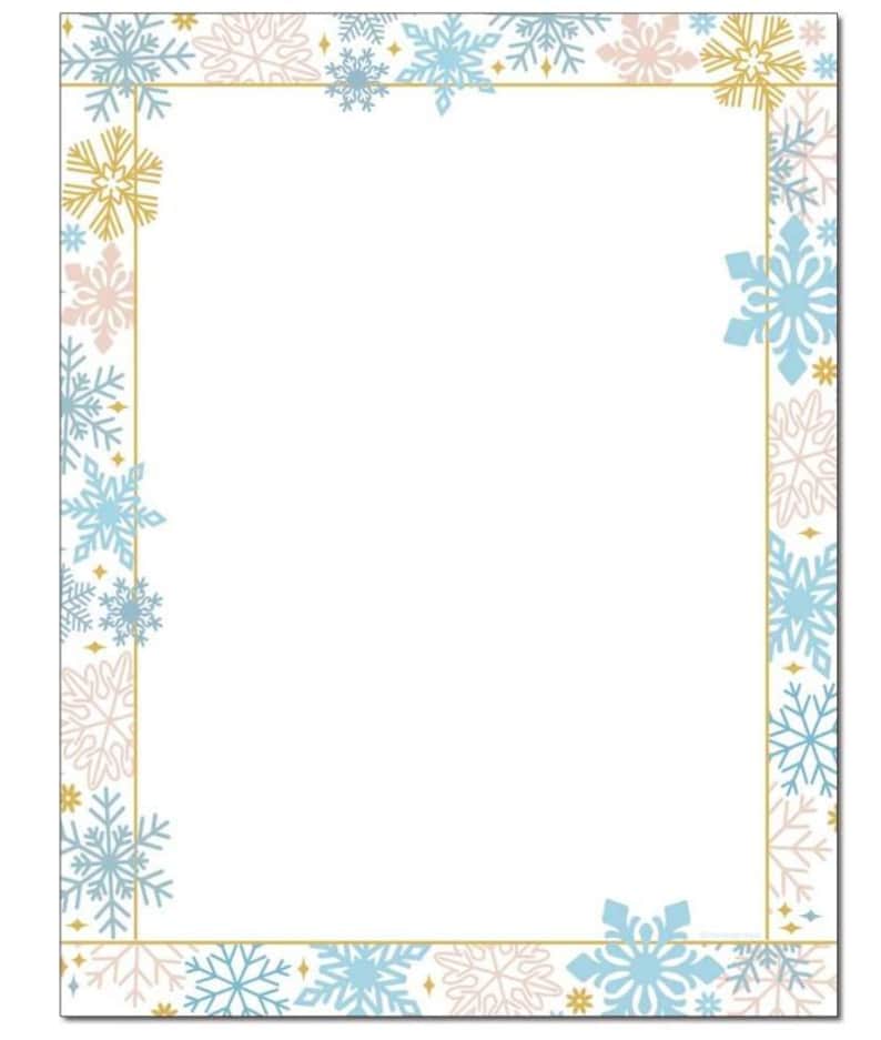 25 or 100pk Fun Flakes Winter Christmas Themed Letterhead Stationery - Etsy