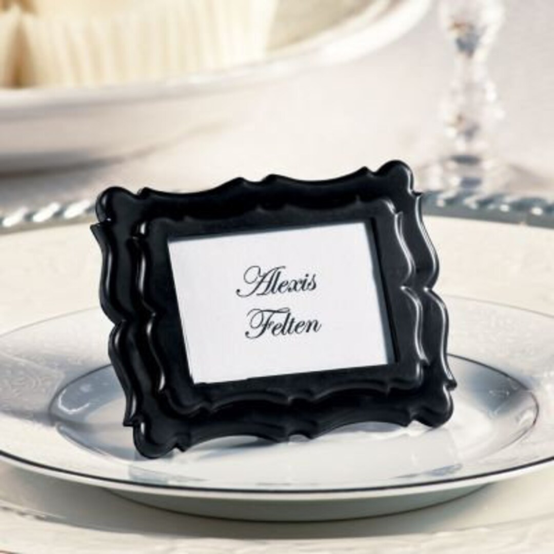 Set of 12 Black Plastic Mini Place Card / Photo Frame Wedding Favors - Etsy