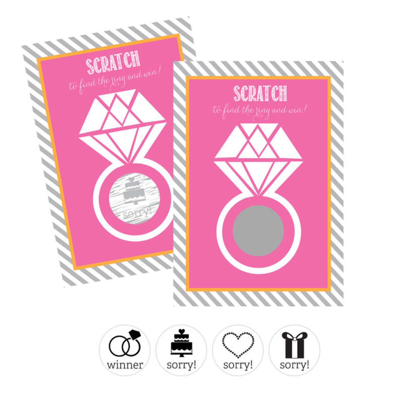 Set of 12 Wedding Themed Scratch off Game Cards Bridal Shower - Etsy