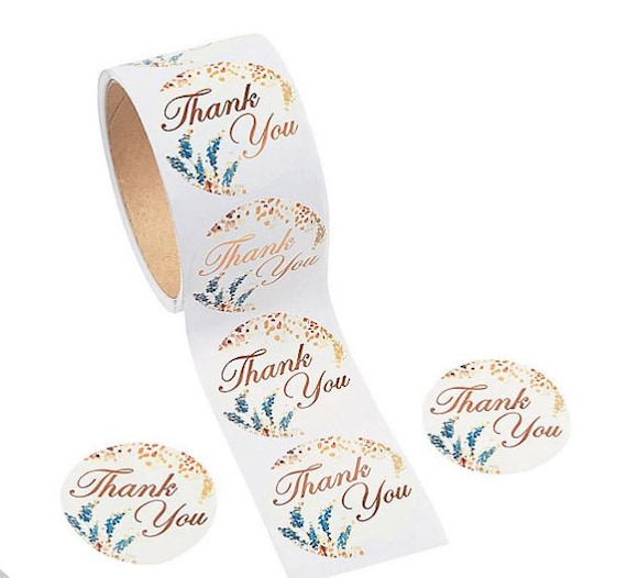 Roll of 100 Sweet Fall Floral Thank You Stickers Bridal Shower - Etsy