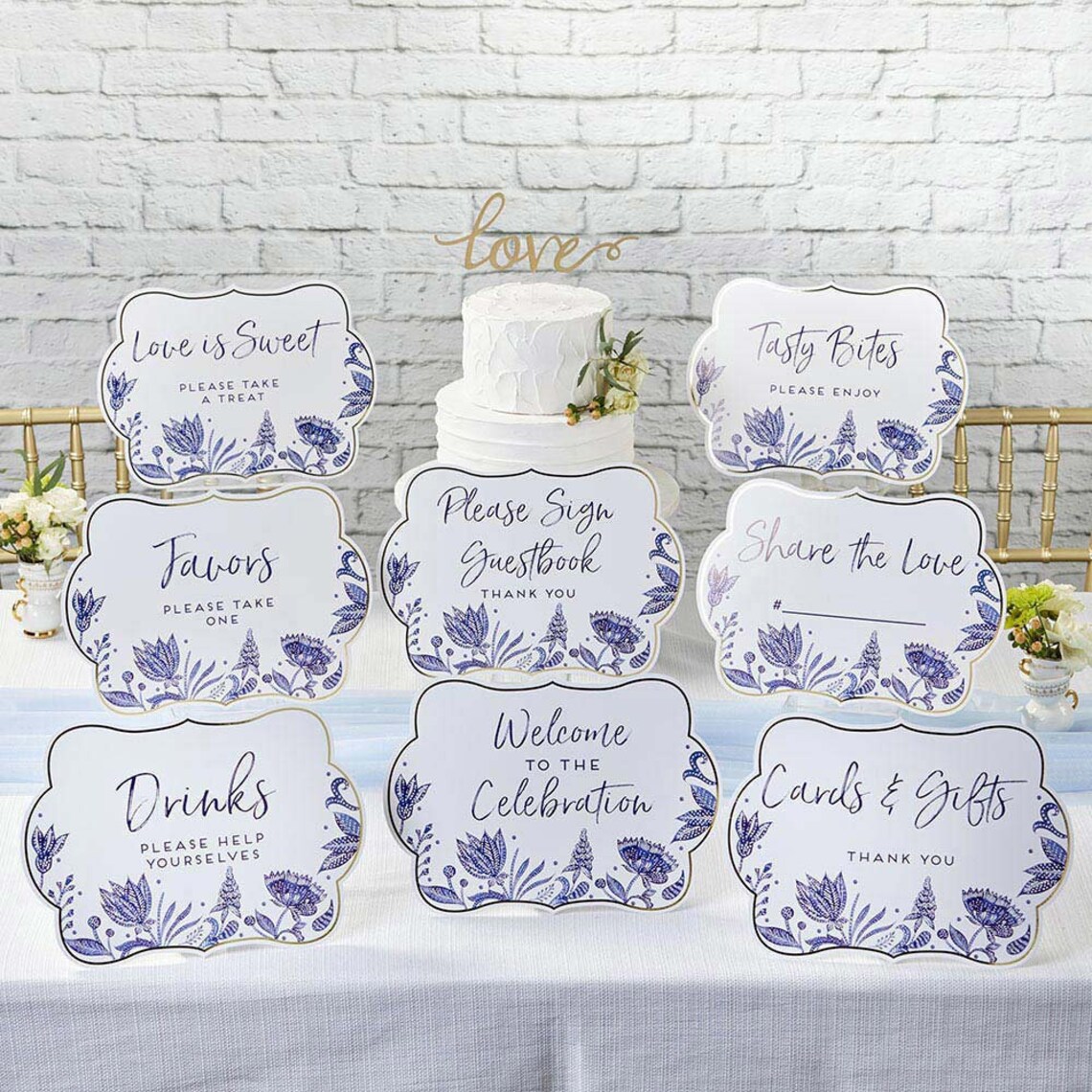 Set of 8 Blue Willow Bridal Shower Signs Bridal Shower - Etsy