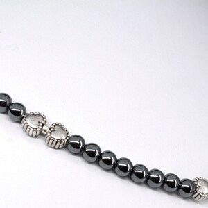 Petite Tiny 4mm Hematite Stone Necklace Jewelry Handcrafted Beaded With Hearts Valentine - Etsy