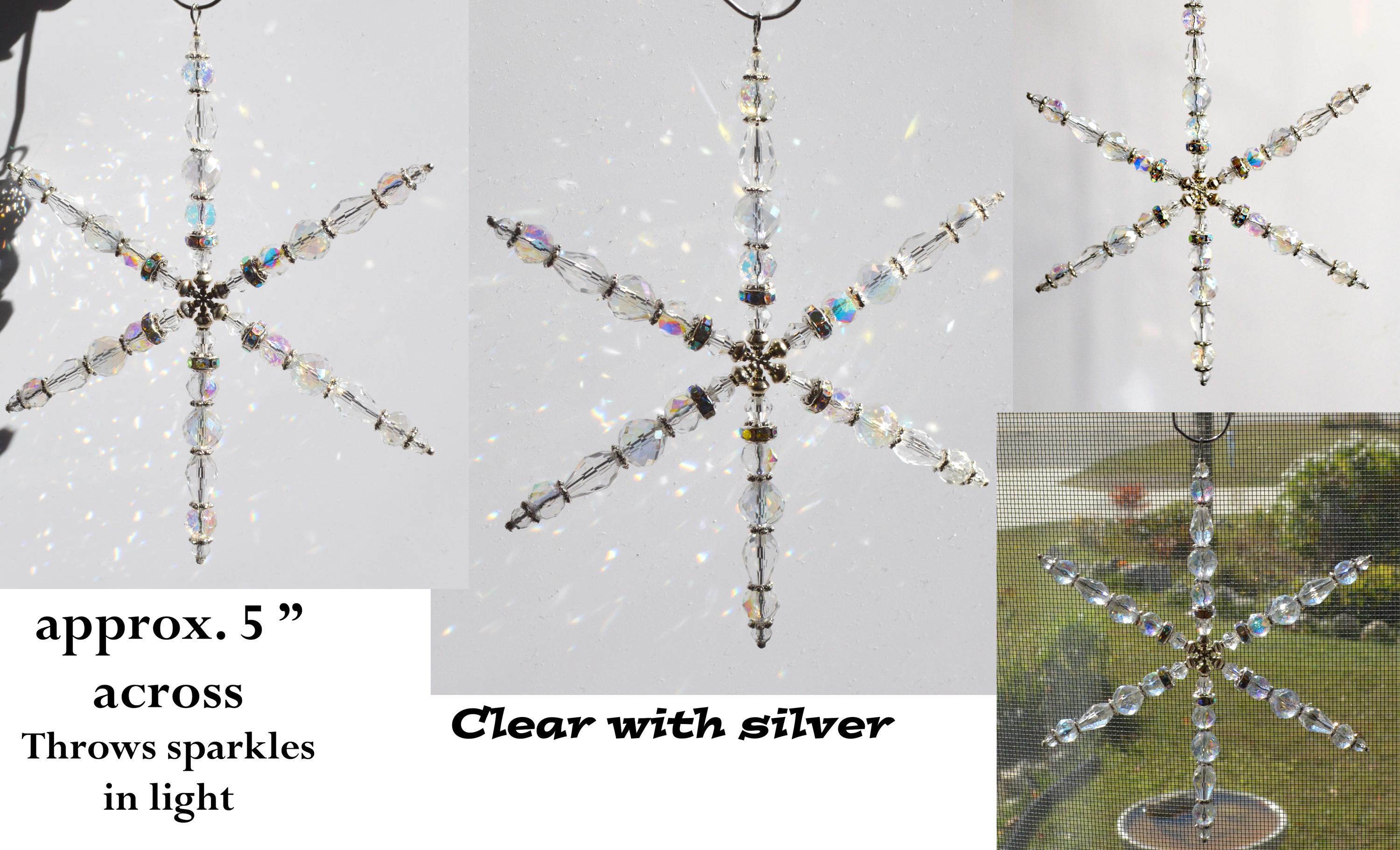 Assorted Crystal Snowflake Suncatcher Tree or Window Ornament Your ...