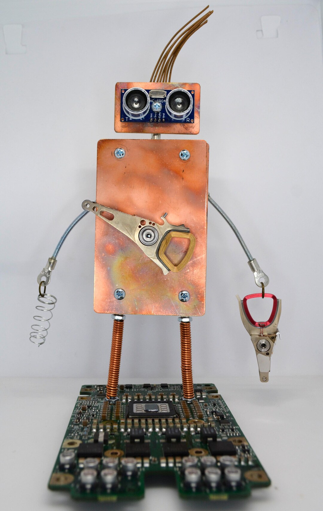 Recycled Robot Sculpture: Copper Computer Part Assemblage Art - Etsy