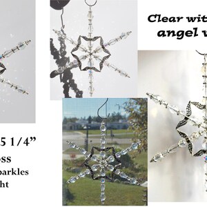 Assorted Crystal Snowflake Suncatcher Tree or Window Ornament Your ...