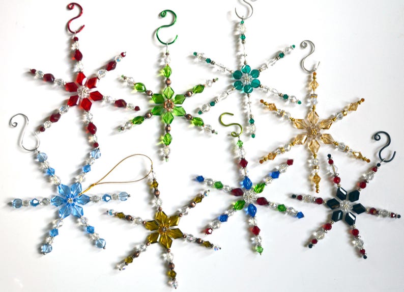 Assorted Crystal Snowflake Suncatcher Tree or Window Ornament Your ...