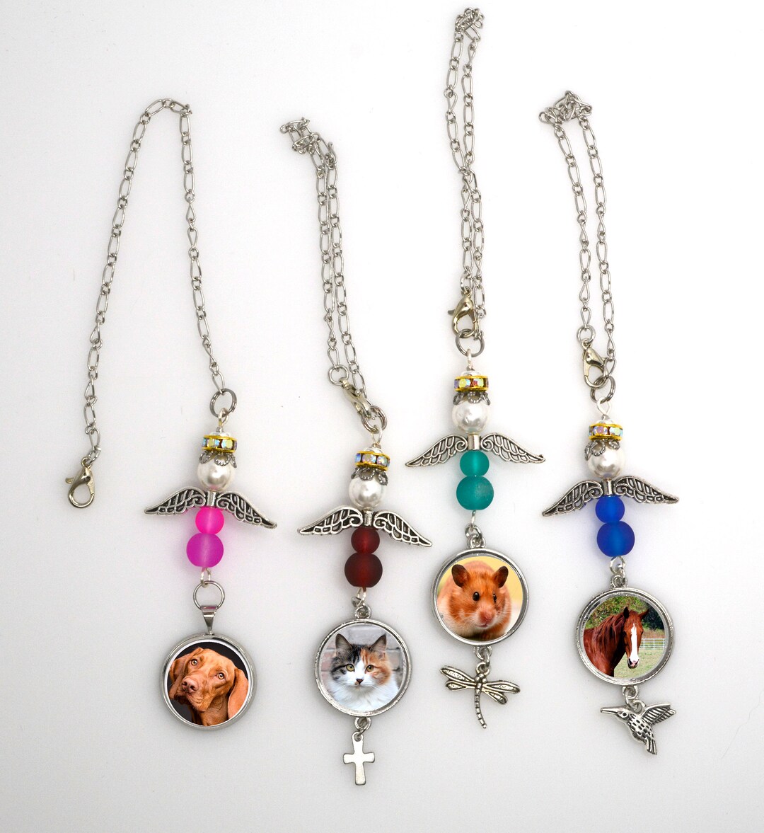 Custom Photo Angels Charm Hanging Pet Memorial Ornament Hanging Multi ...