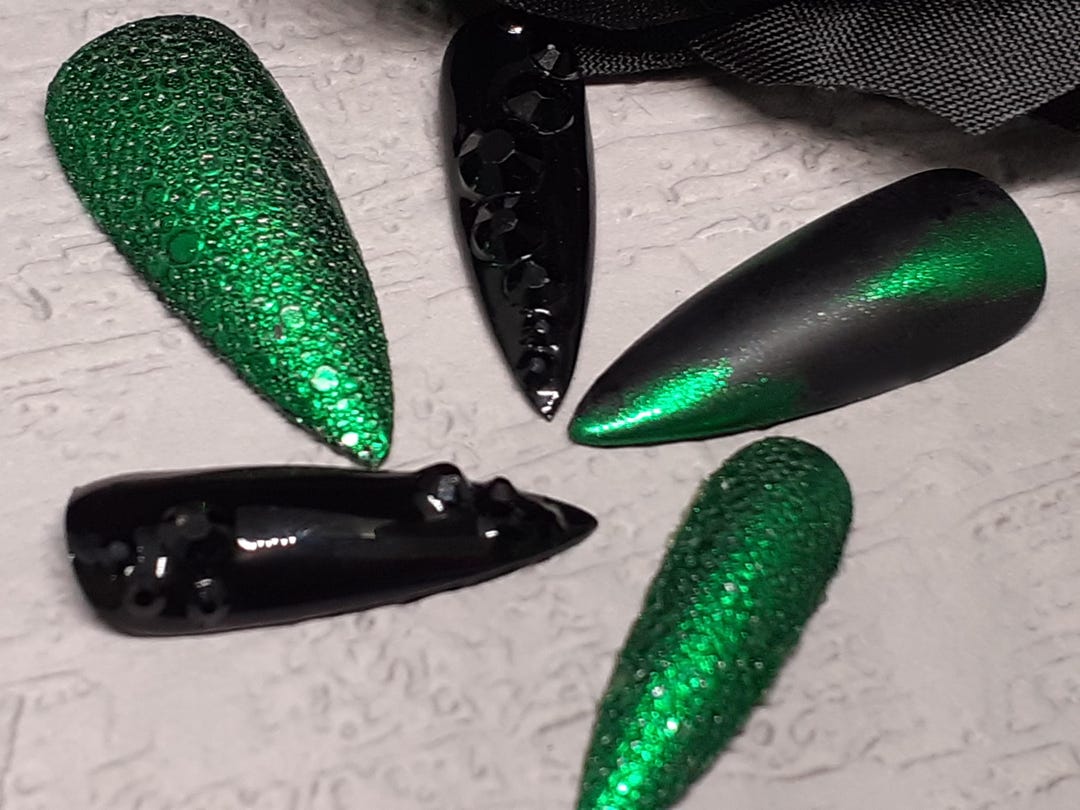 NULLUS INVIDIA | Textured Bubble Reptile Skin Chrome Studded Green ...