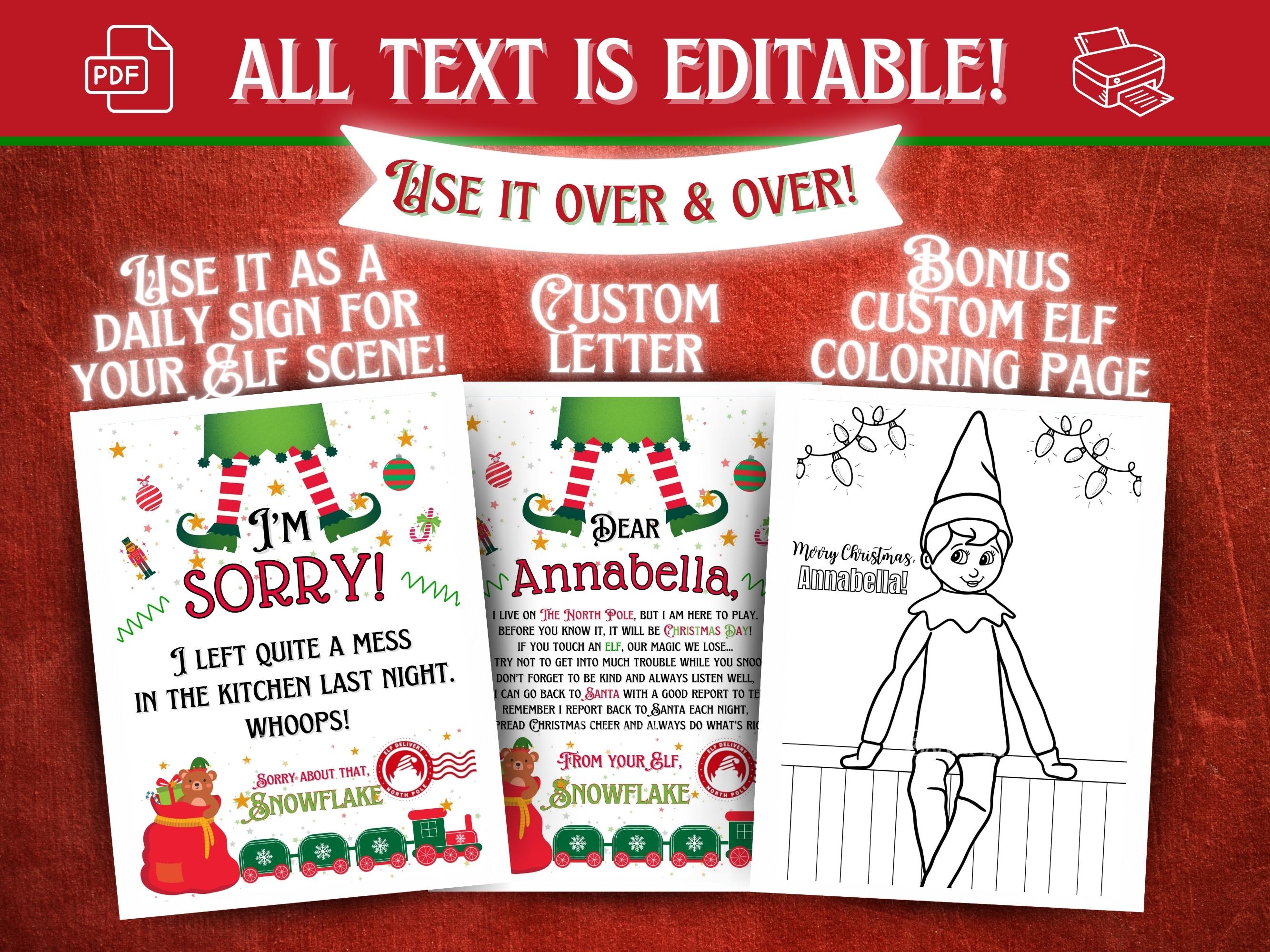Editable Elf Arrival & Goodbye Letter Template: Printable Christmas Elf ...