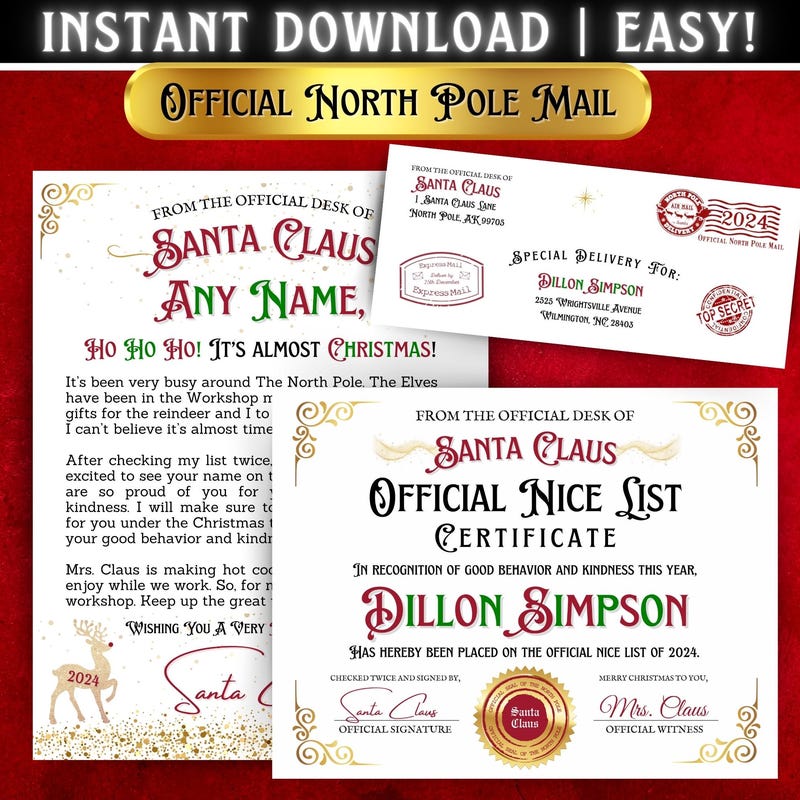 Santa Letter From Toddler - Etsy