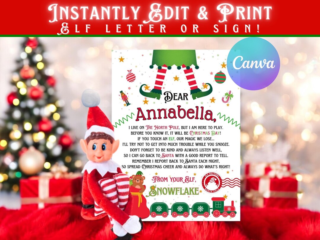 Editable Elf Arrival & Goodbye Letter Template: Printable Christmas Elf ...