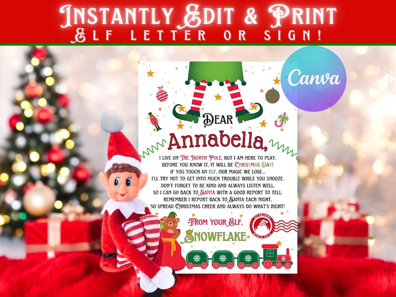Editable Elf Arrival & Goodbye Letter Template: Printable Christmas Elf ...