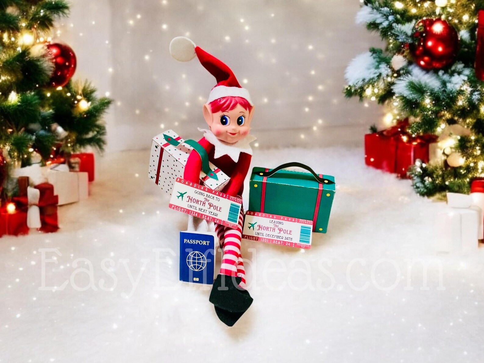 Elf Travel Scene Prop: Mini Suitcase, Passport, Boarding Pass (PDF) - Etsy