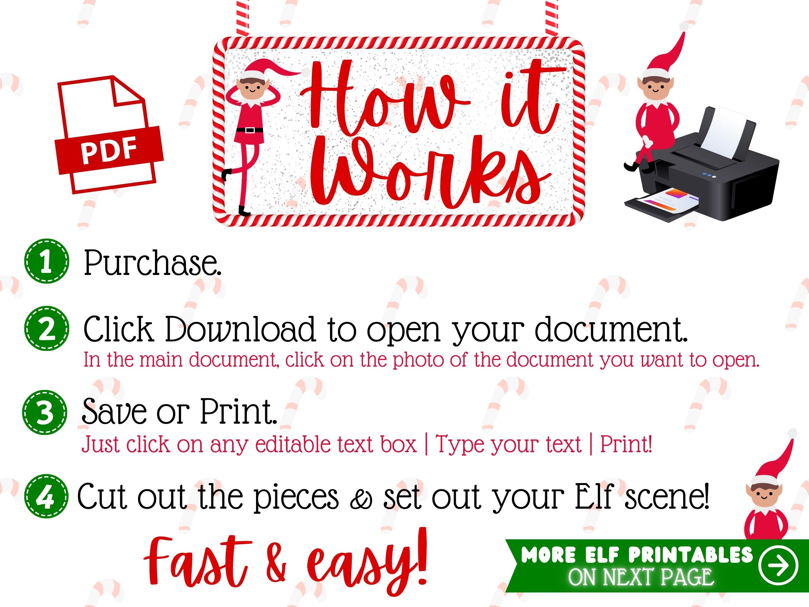 Printable Elf Twist-er Game Night: Christmas Elf Mini Scene (PDF ...