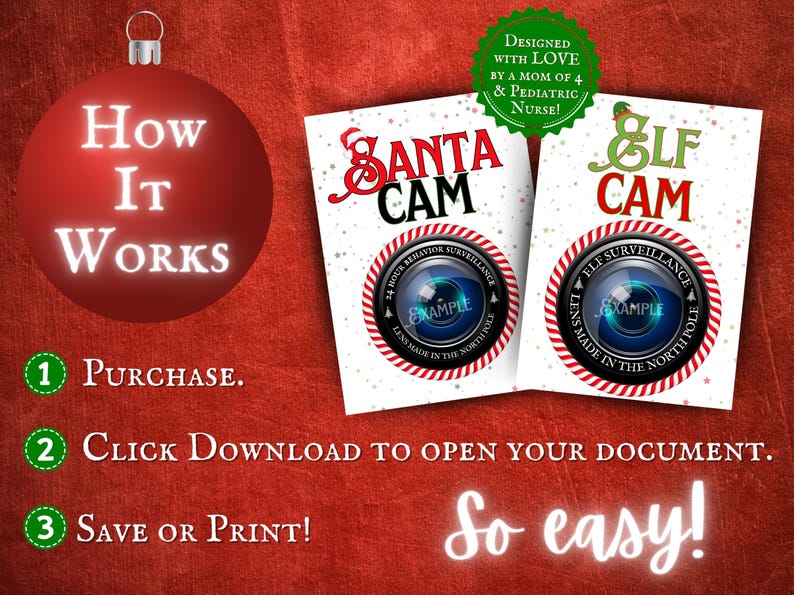 Santa & Elf Cam Printable: Christmas Behavior Surveillance (PDF ...