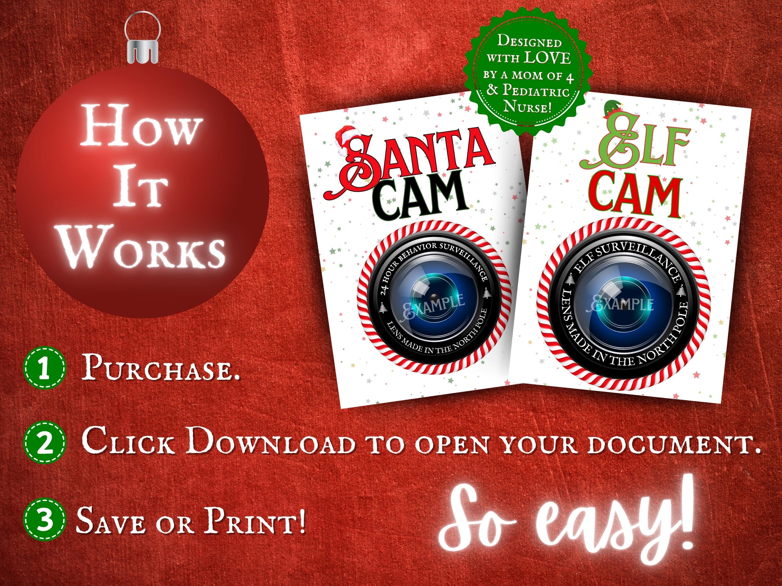 Santa & Elf Cam Printable: Christmas Behavior Surveillance (PDF ...