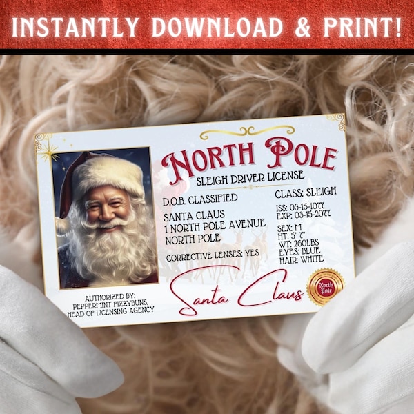 Printable Santa Driver's License - Etsy