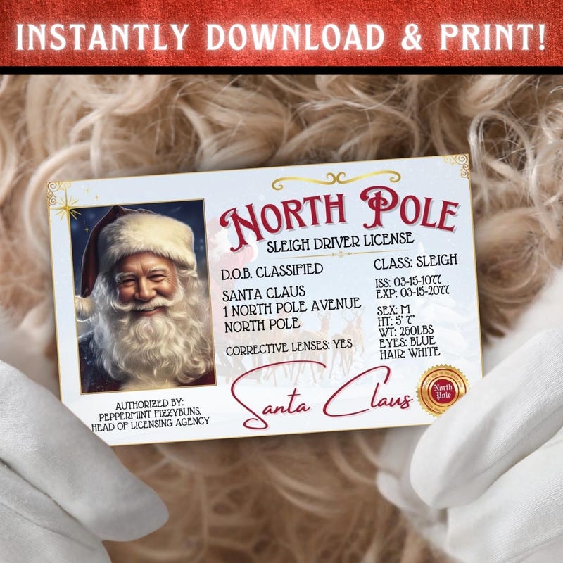 Printable Santa Driver's License - Etsy