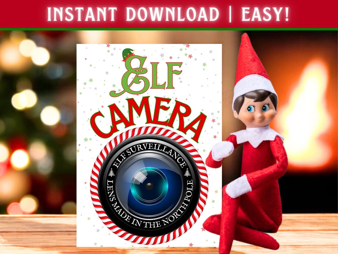 PRINTABLE Elf Cam Elf Surveillance Camera Digital Download PDF to Print ...