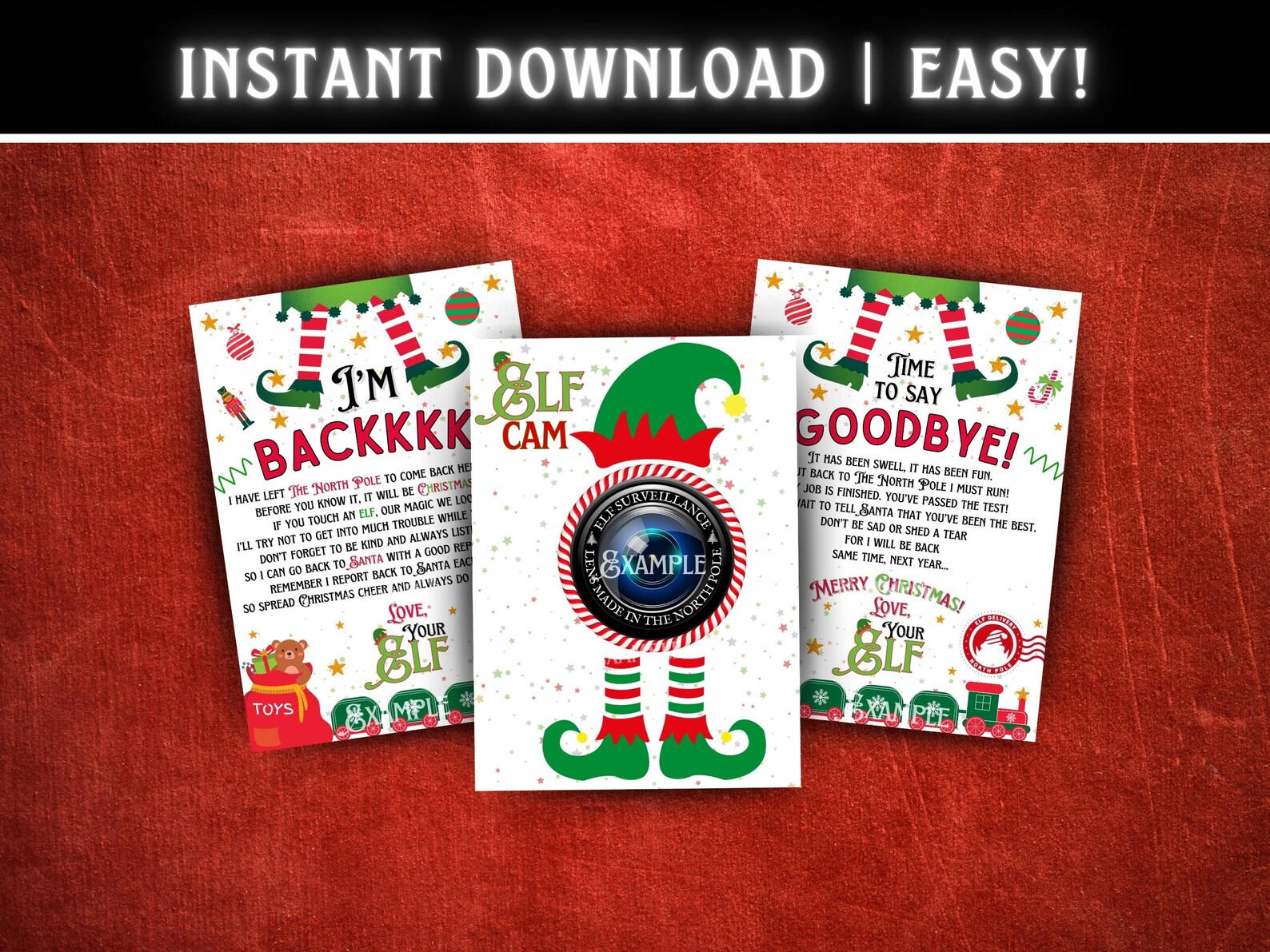 Elf Arrival Letter Bundle: Welcome & Goodbye, Elf Cam (printable PDF ...