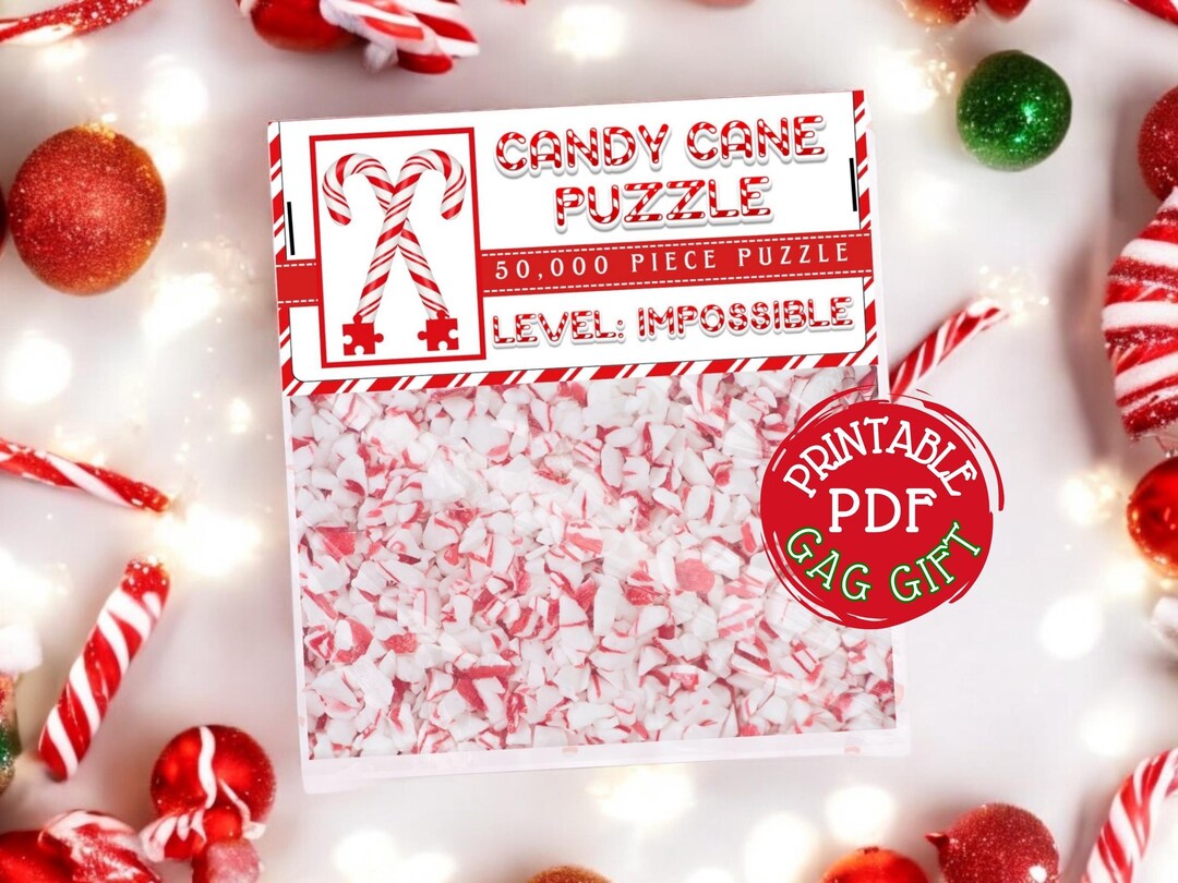 Candy Cane Puzzle Gag Gift: Christmas Party Favor (instant PDF) - Etsy