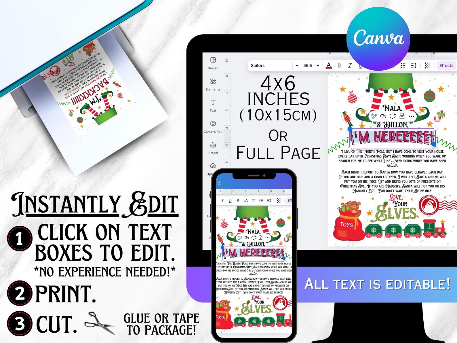Editable Elf Arrival & Goodbye Letter Template: Printable Christmas Elf ...