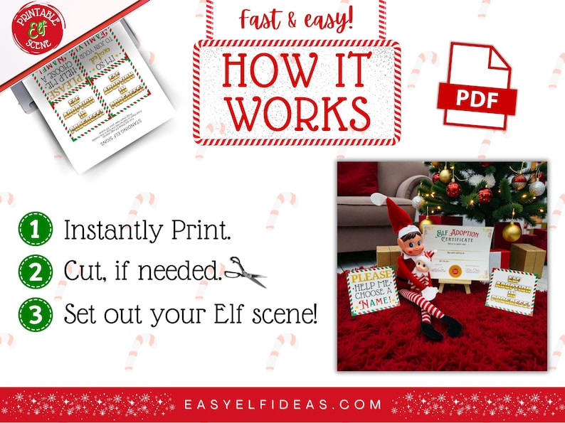 PRINTABLE Elf Adoption Certificate Props and Mini Signs | Christmas ...