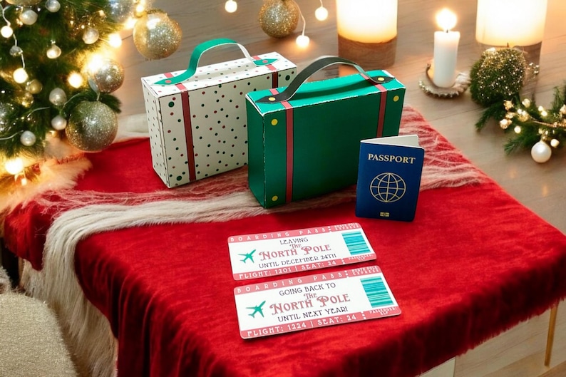 Printable Elf Travel Props: Mini Suitcase, Passport, Boarding Pass ...