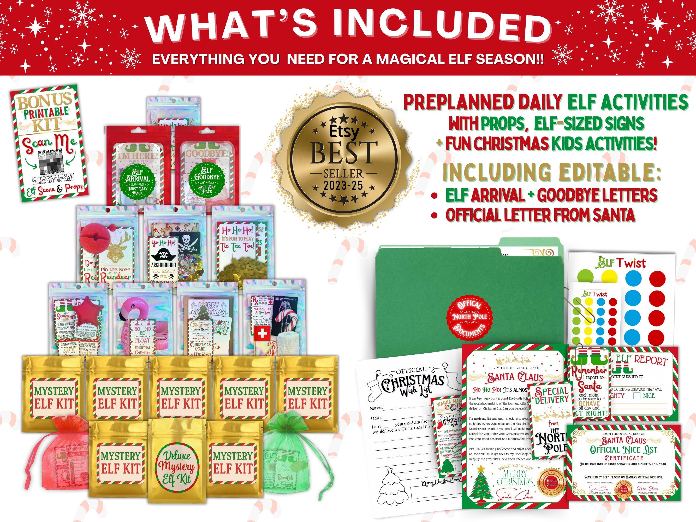 DELUXE 12 or 24 Day Elf Kit | Preplanned Elf Advent Box | Daily Props ...