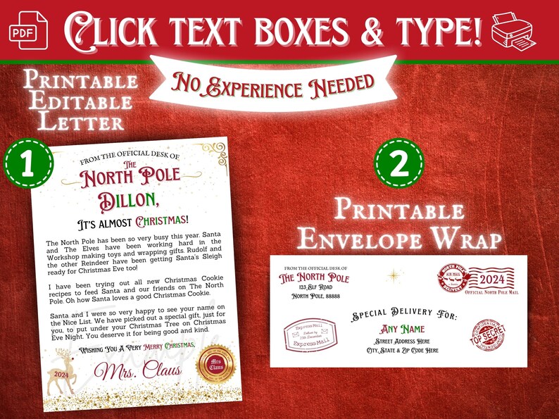Editable North Pole Letter Template: Personalized Mrs. Claus Mail ...
