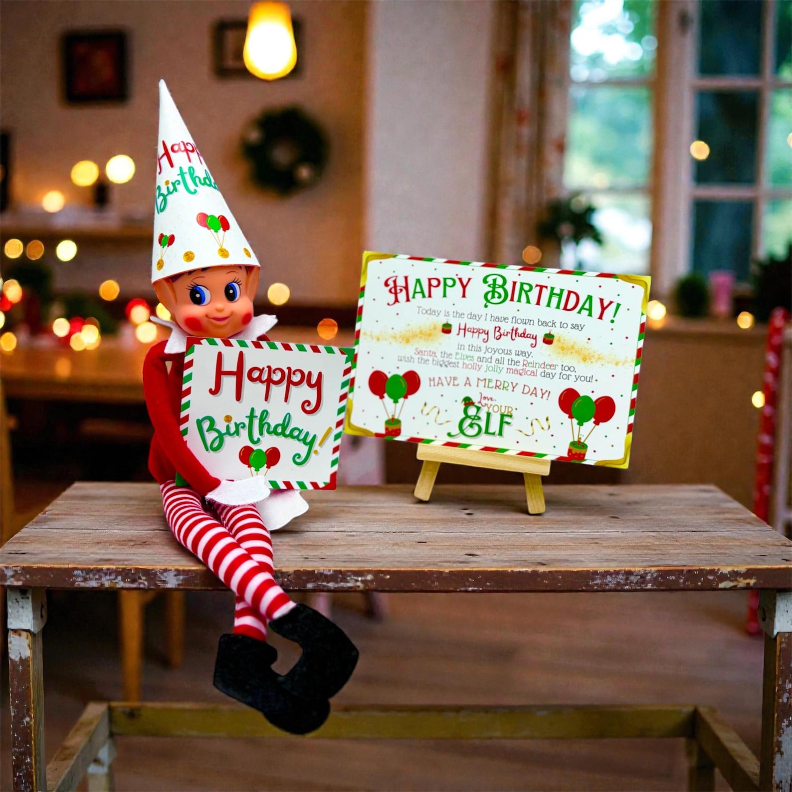 Elf Birthday Printable Kit | Elves Party Decorations | Birthday Card ...