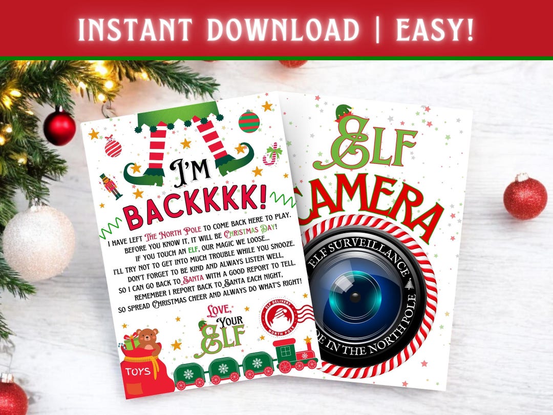 Elf Arrival Letter & Surveillance Camera: Christmas Printable (PDF) - Etsy