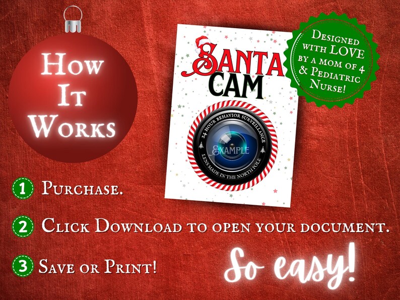 Printable Santa Cam: Christmas Behavior Surveillance (digital Download ...